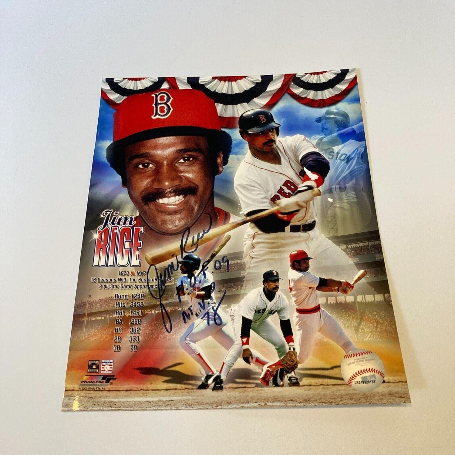 Jim Rice Hall Of Fame 2009 MVP 1978 Signed Photo - Autographed MLB ...