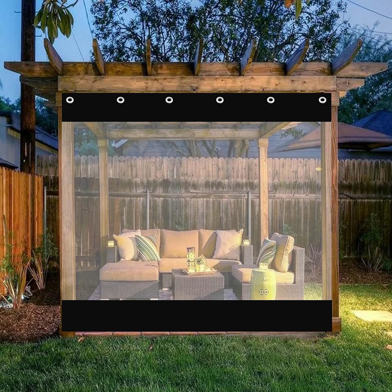 Amazon.com: ZWYSL Outdoor Clear Tarp Curtain,Waterproof Patio Curtain ...