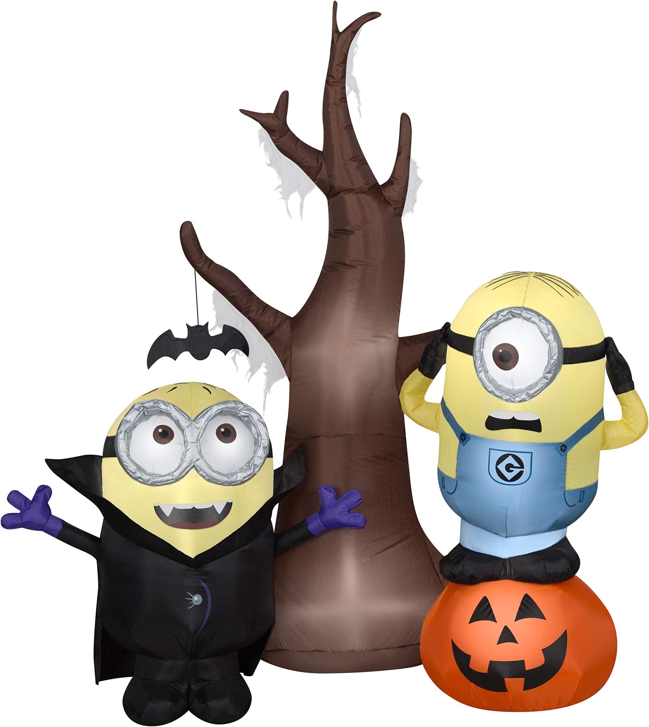 Amazon.com: Gemmy 3.5' Airblown Inflatable Minion Skeleton w/Pumpkin ...