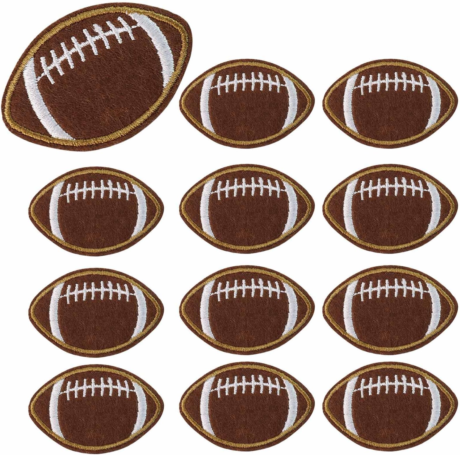 Amazon.com: SaktopDeco 12 PCS Football Patch Gold Edges Chenille ...