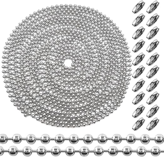 Amazon.com: TOAOB 9.8 Feet Stainless Steel Ball Bead Chain 4.5 mm ...