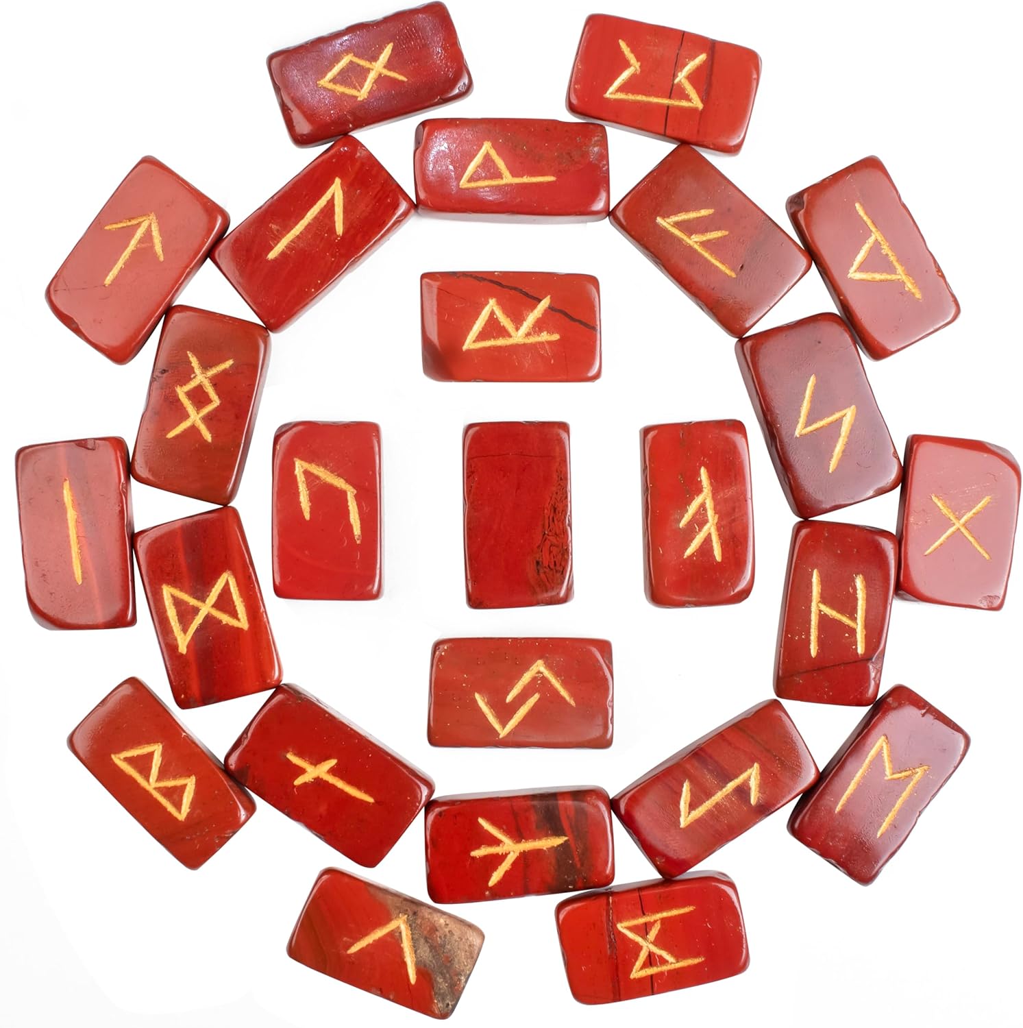 Amazon.com: BEZAVO Red Jasper Rune Stones Set with Engraved Elder ...