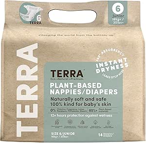 Amazon.com: Terra Size 6 Diapers: 85% Plant-Based Diapers, Ultra-Soft ...
