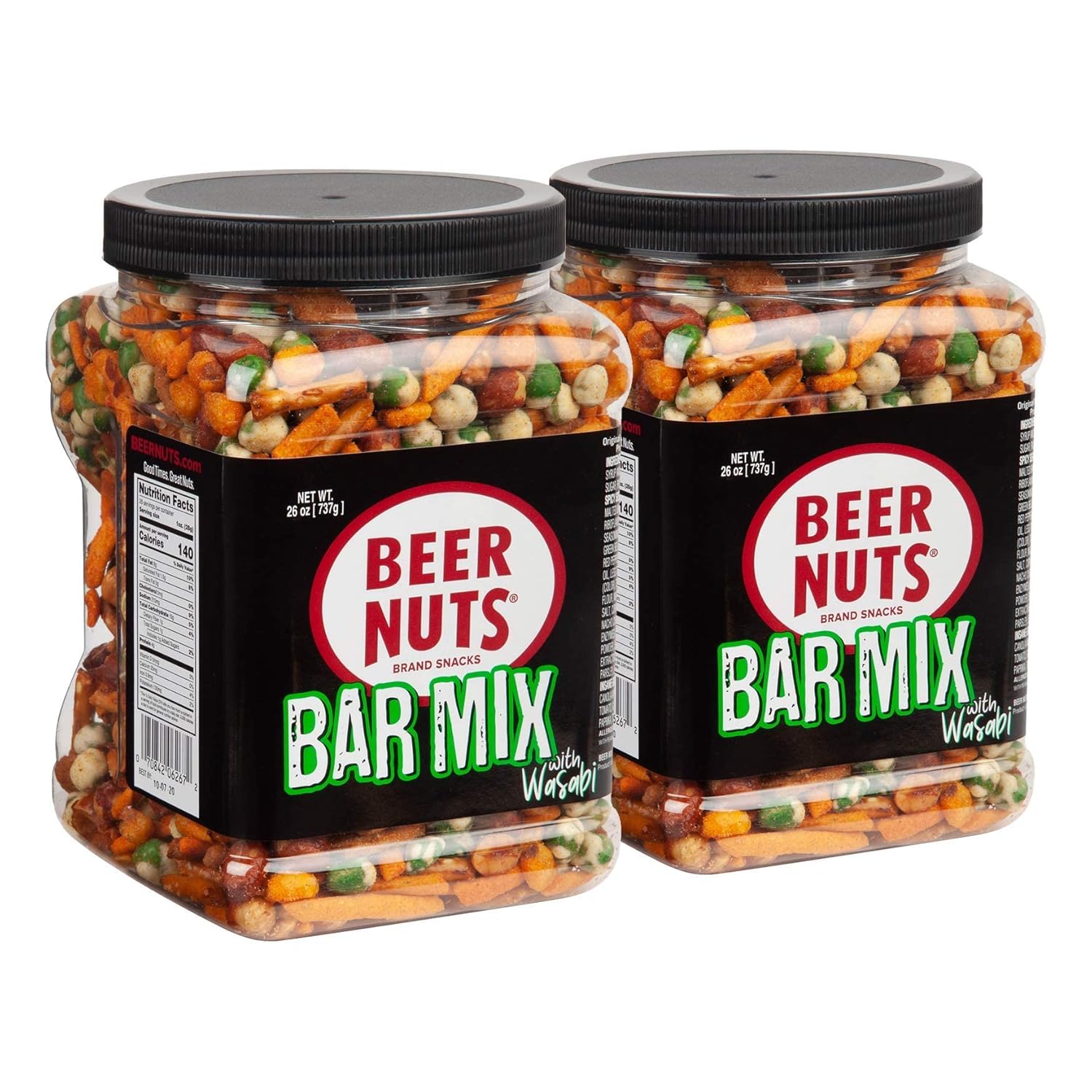 Amazon.com: BEER NUTS Bar Mix w/Wasabi - Pretzels, Cheese Stix, Sesame ...