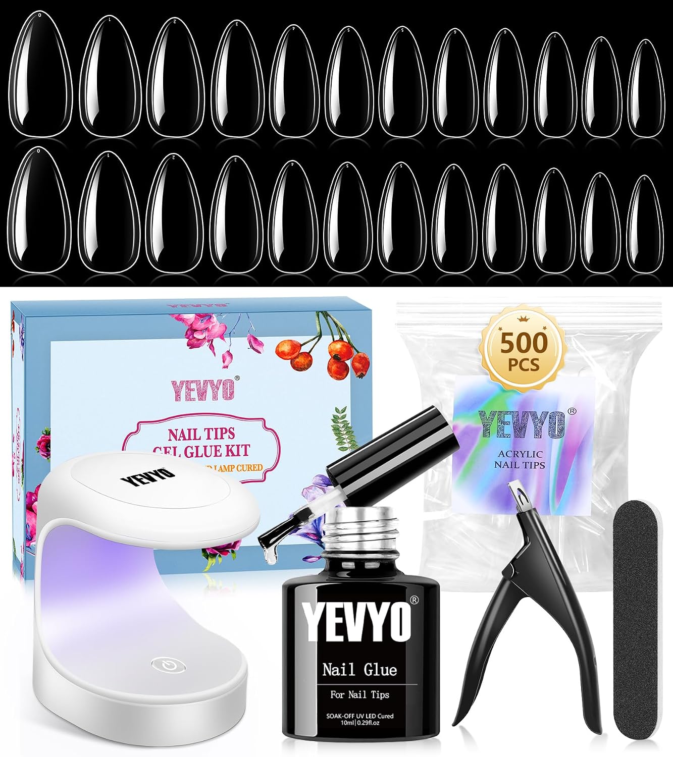 Amazon.com: Yevyo Gel x Nail Kit, Gel Extension Nail Kit with 500 Pcs ...