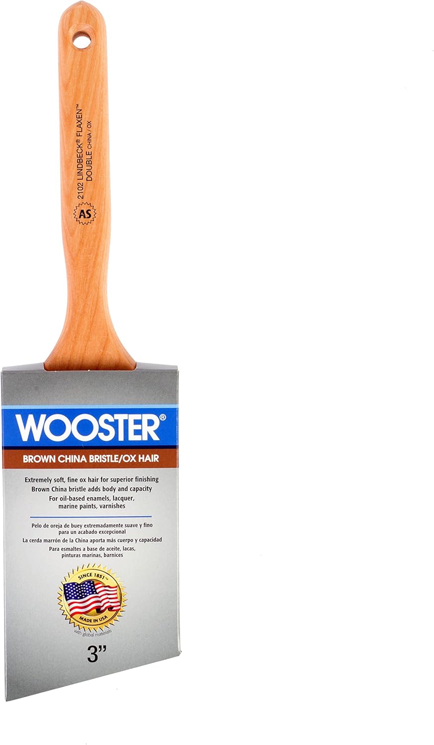 Wooster Brush 2102-3 Lindbeck Flaxen Double Angle Sash Paintbrush, 3 ...