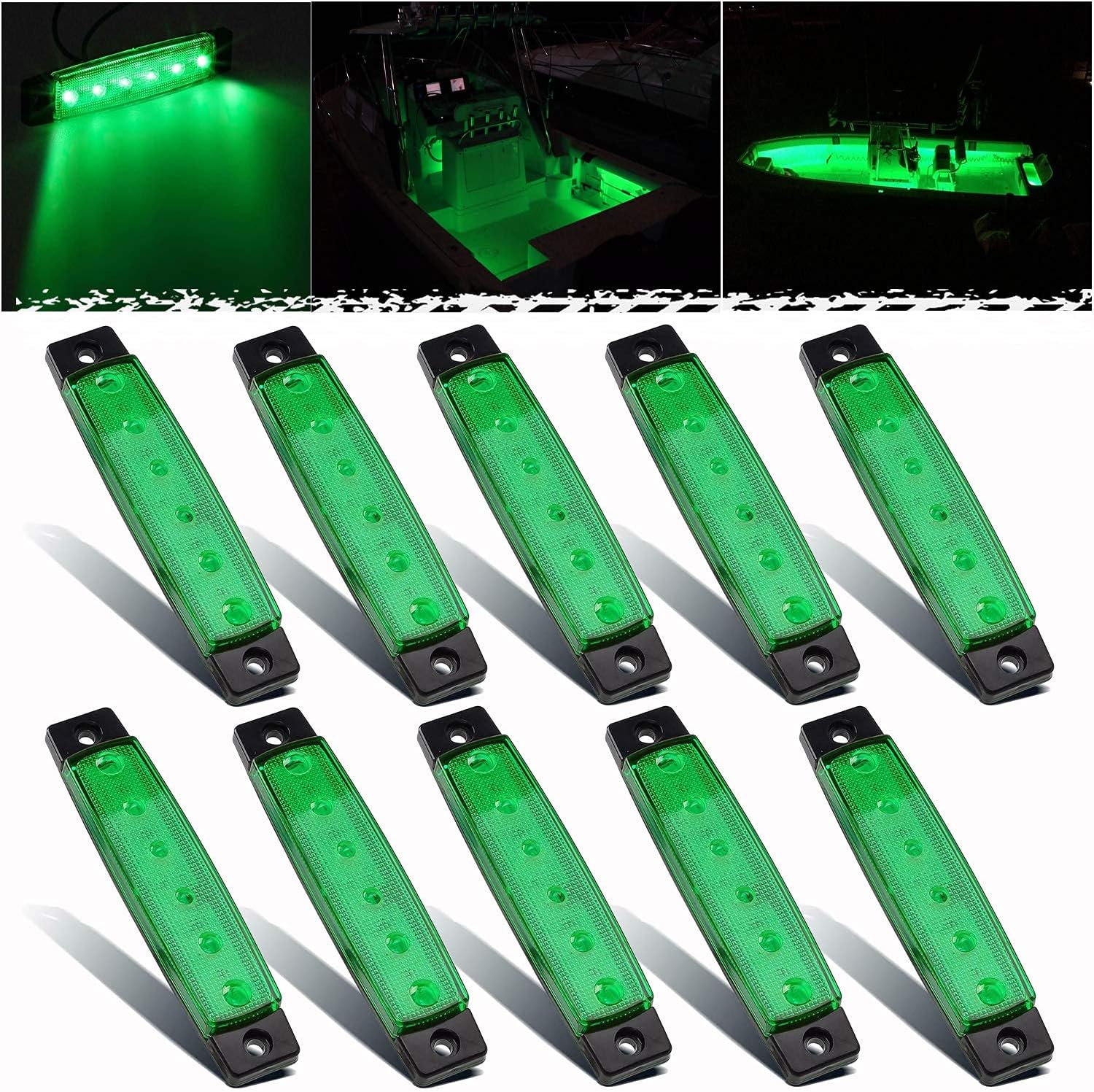 Amazon.com: 10 Pack Waterproof Marine Boat LED Lights, LED Underwater ...