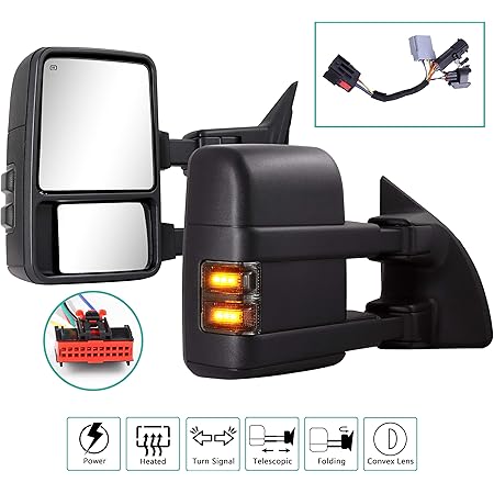 Amazon.com: Towing Mirrors for 1999-2016 Ford F250 F350 F450 F550 Super ...