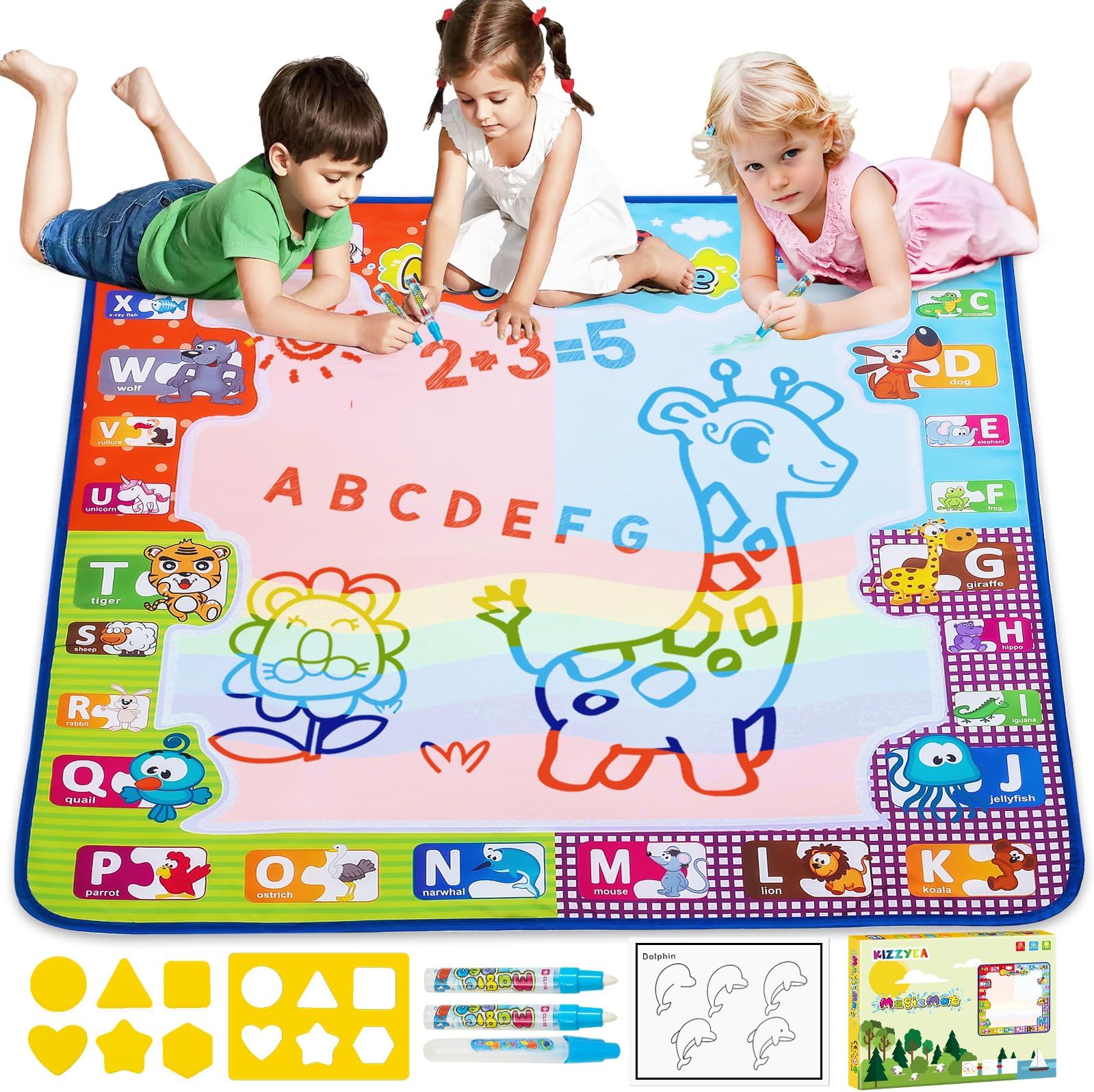 KIZZYEA KIZZYEA Water Doodle Mat,Kids Toys Large Aqua Drawing Mat ...