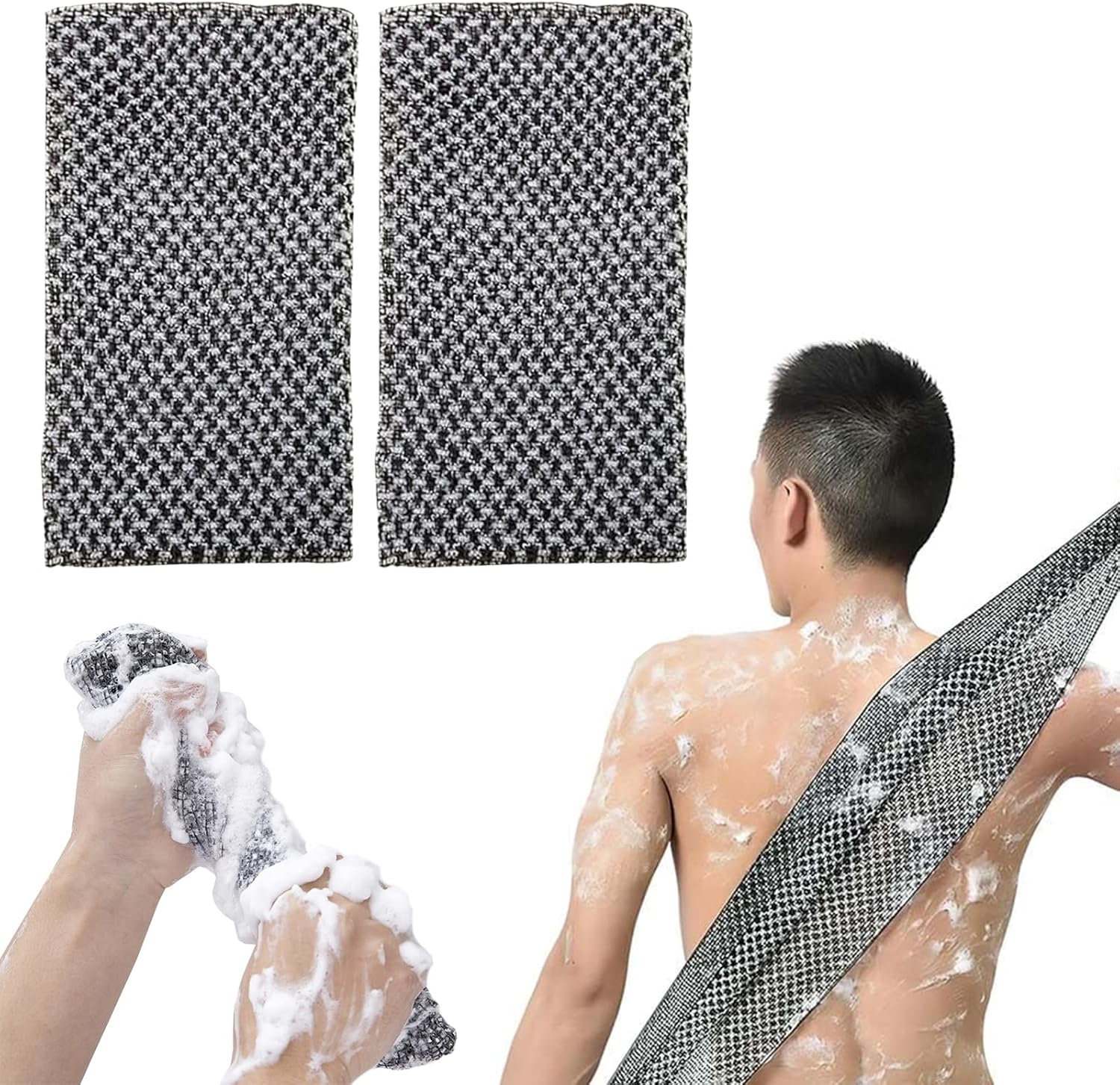 2Pcs Japanese Exfoliating Towel,Japanese Exfoliating Shower Towel Extra ...