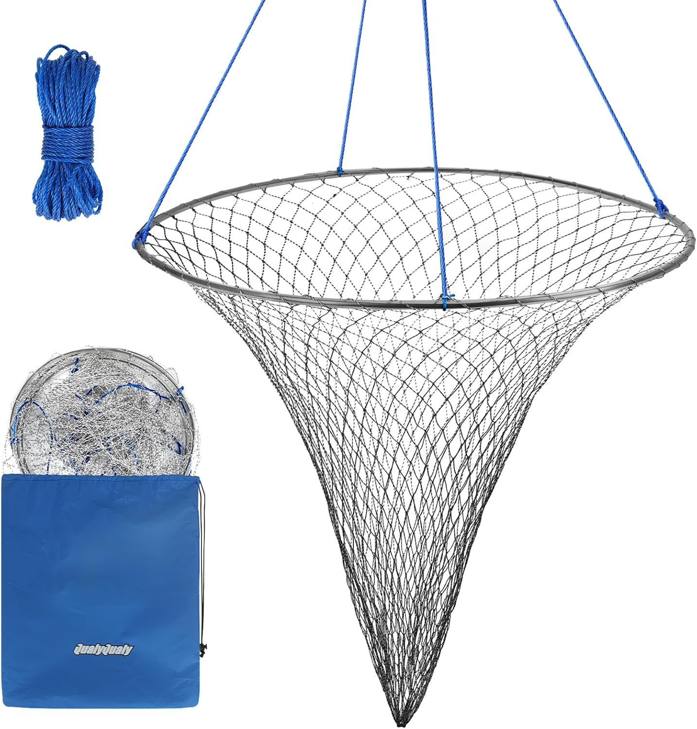 Amazon.com : QualyQualy Bridge and Pier Fishing Net with Foldable Drop ...