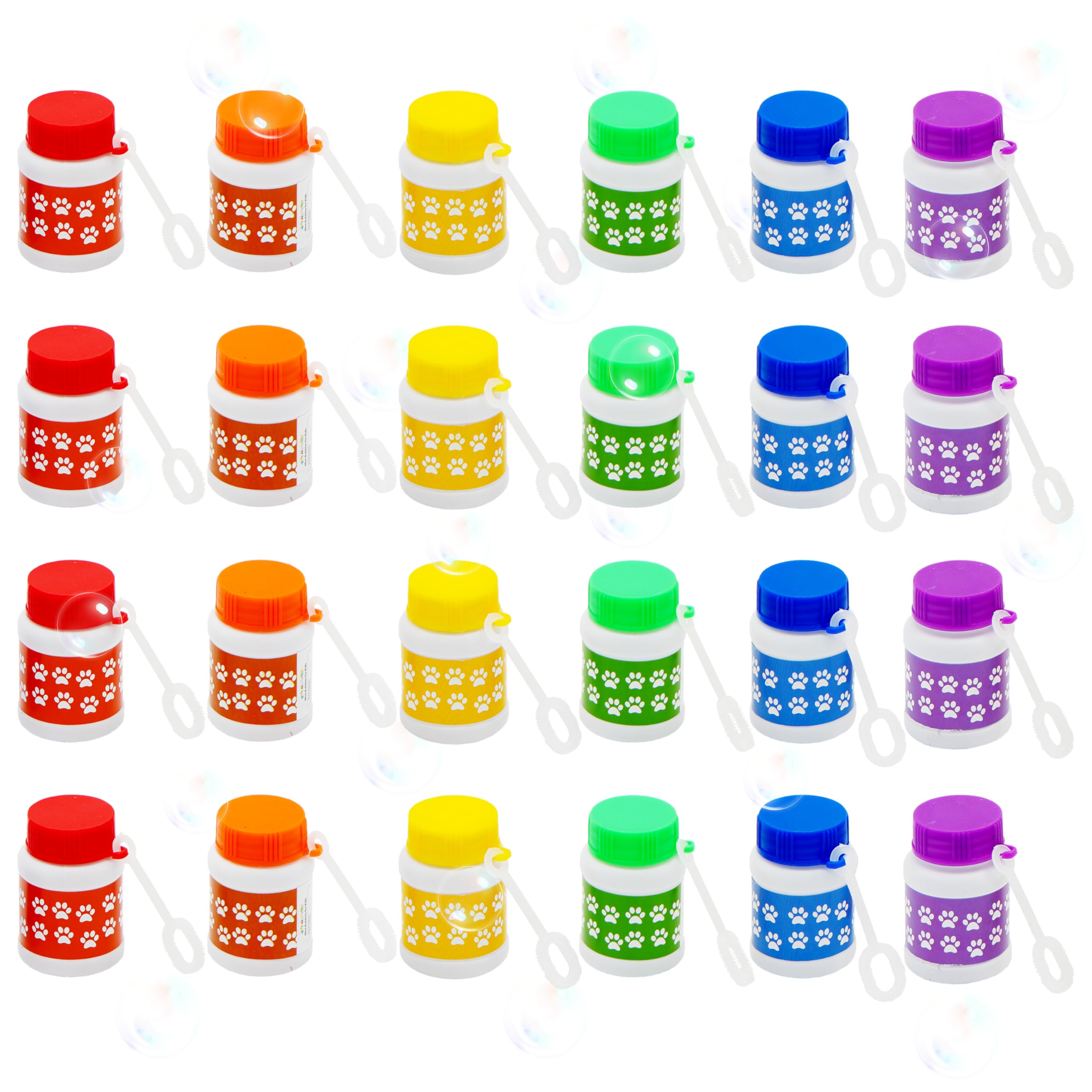 Amazon.com: Paw Print Bubble Bottles, 24 Pack - Mini Bubbles 1 FL oz ...