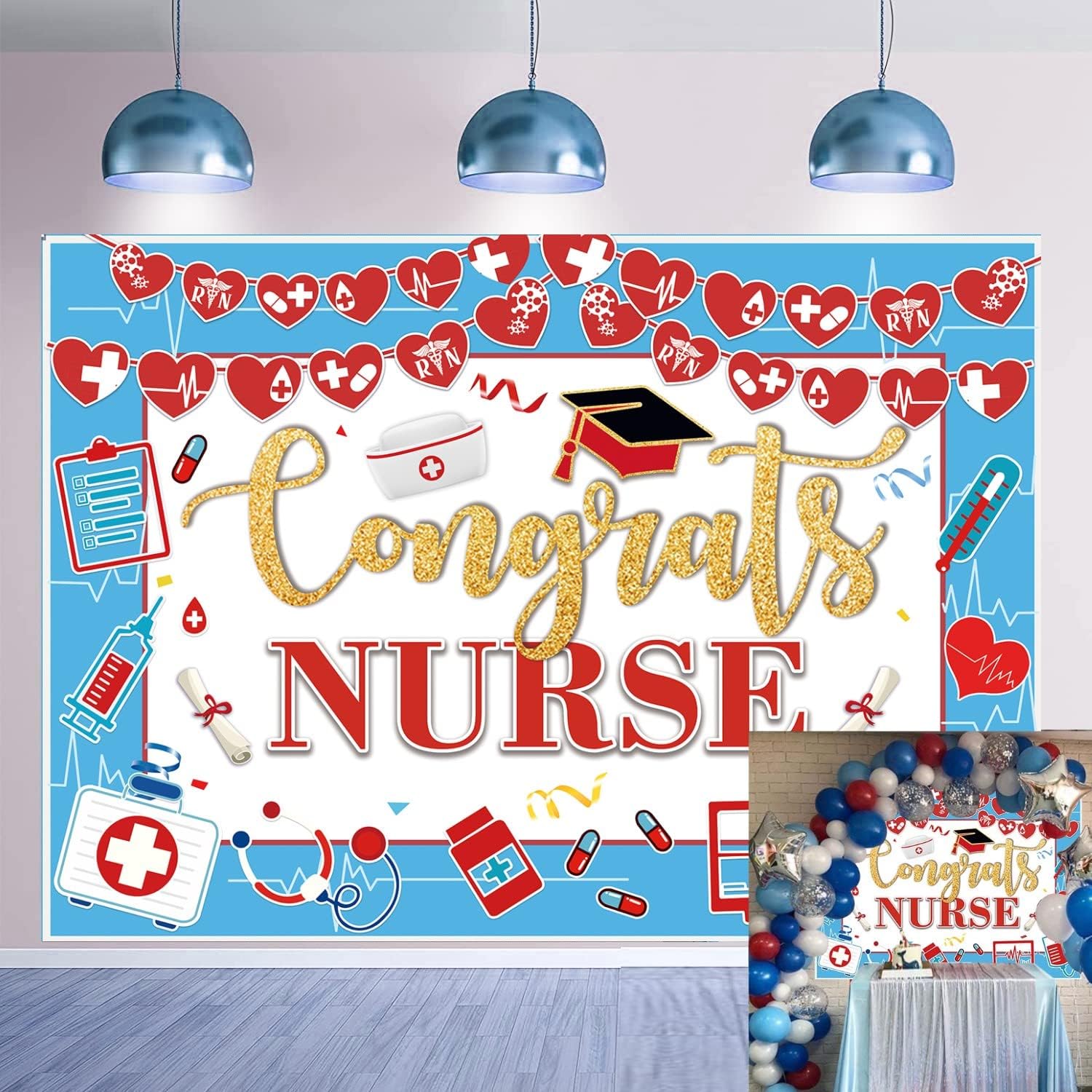 Amazon.com : Congrats Nurse Backdrop Nurse Appreciation Week National ...
