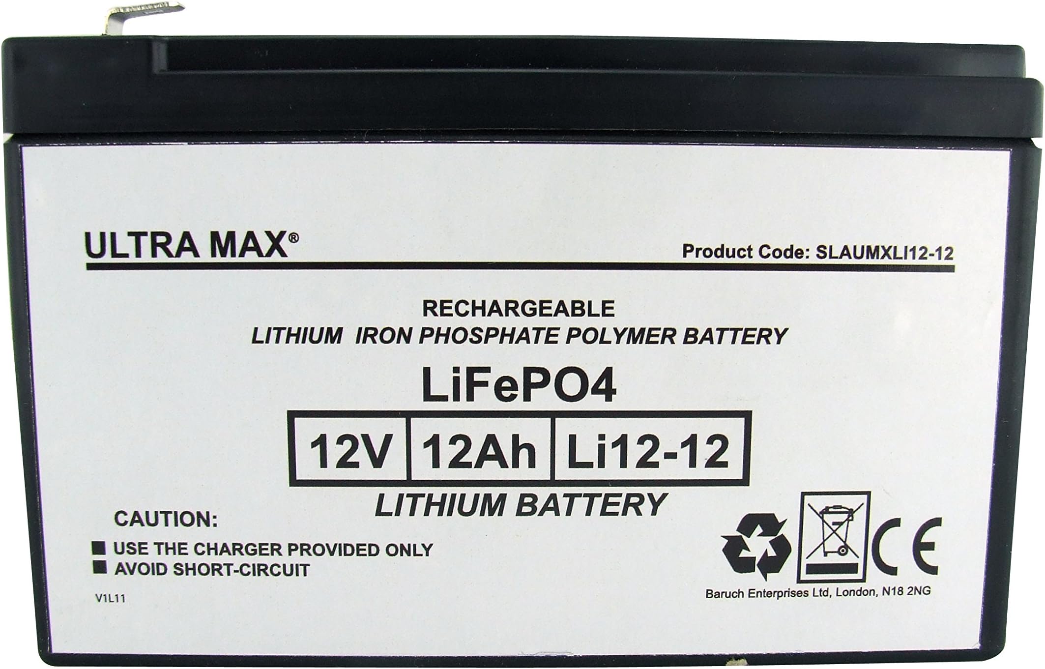 ULTRA MAX NP12-12 / LI12-12 Ultramax 12v 12Ah LiFePO4 LITHIUM Battery ...