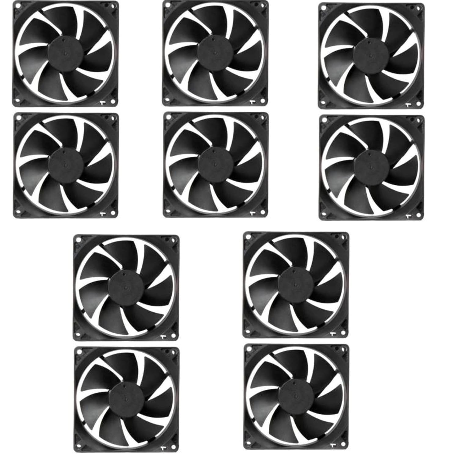 TechWiz Pack of 10 Cabinet Fan 3-Inch Square 12 V DC CPU Cooling fan 1 ...