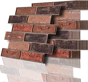 Amazon.com: Faux Brick Wall Panels,3D Wall Panel Peel and Stick,Brick ...