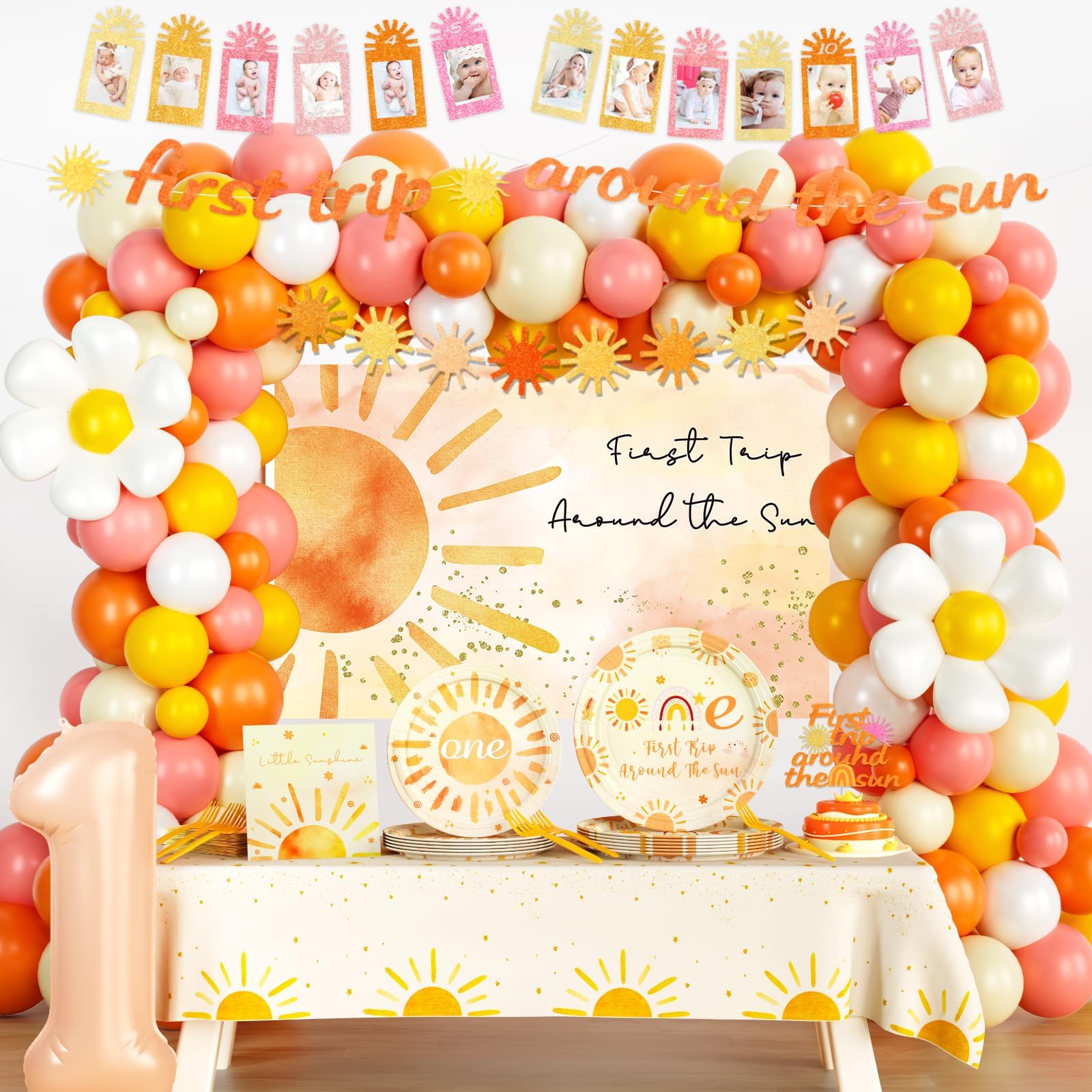 Amazon.com: Hombae First Trip Around the Sun Decorations, 1st Birthday ...