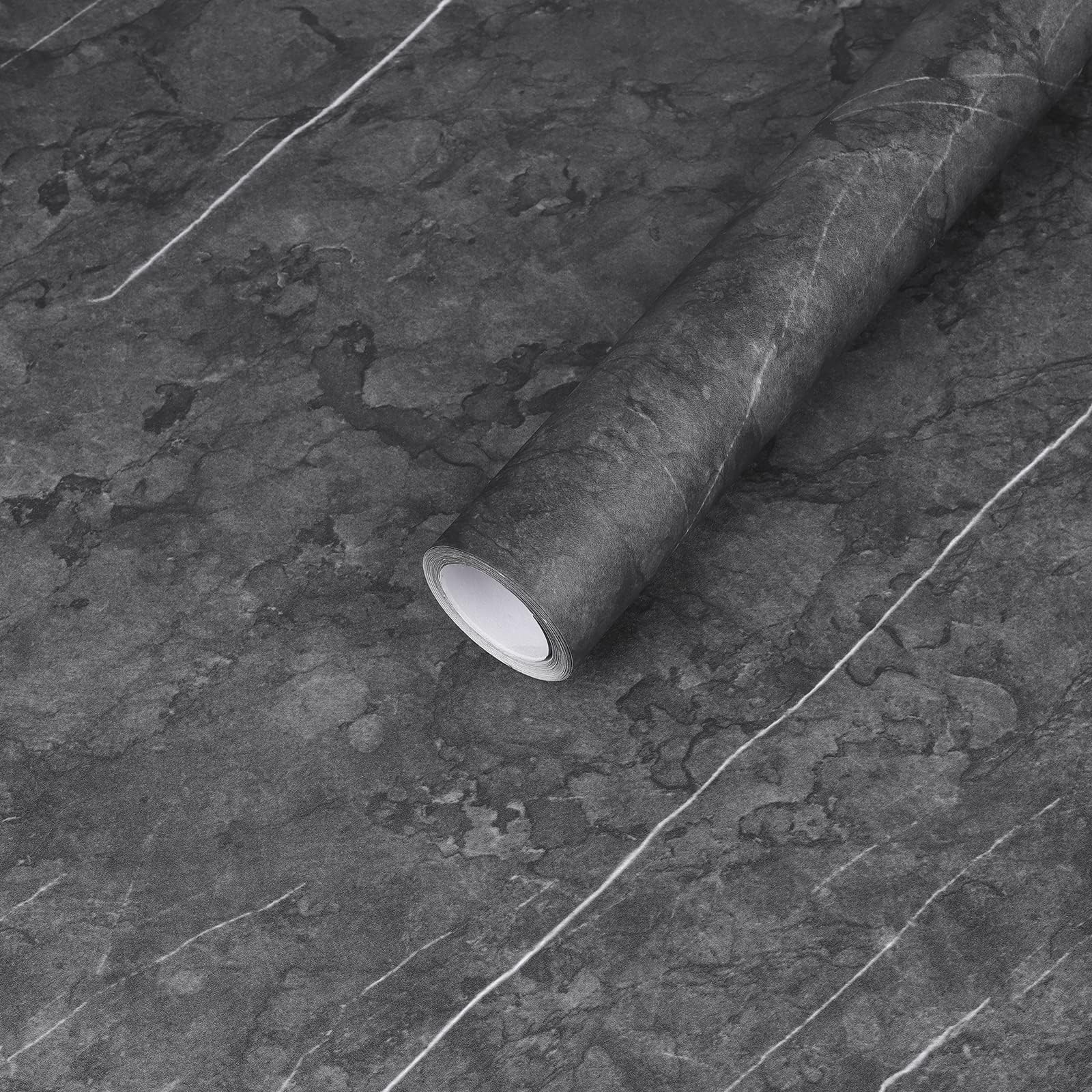 Hode Dark Grey Marble Sticky Back Plastic Roll 30cmx3m, Peel and Stick ...