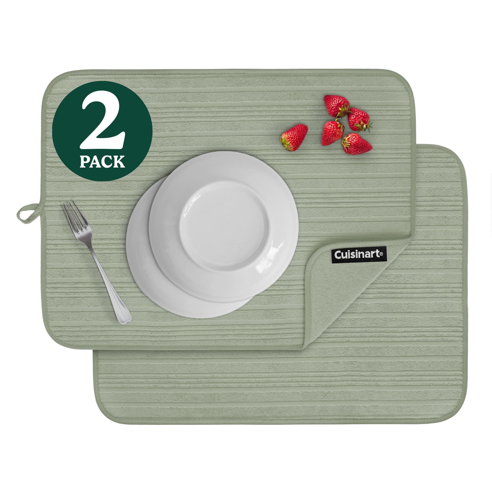 Amazon.com: Cuisinart Dish Drying Mats for Kitchen Counter - (2) 18" x ...
