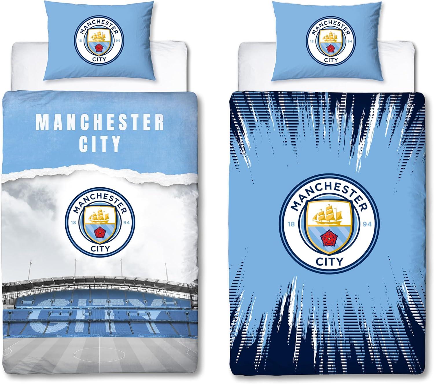 Character World Manchester City FC Official Single Duvet Cover Set ...