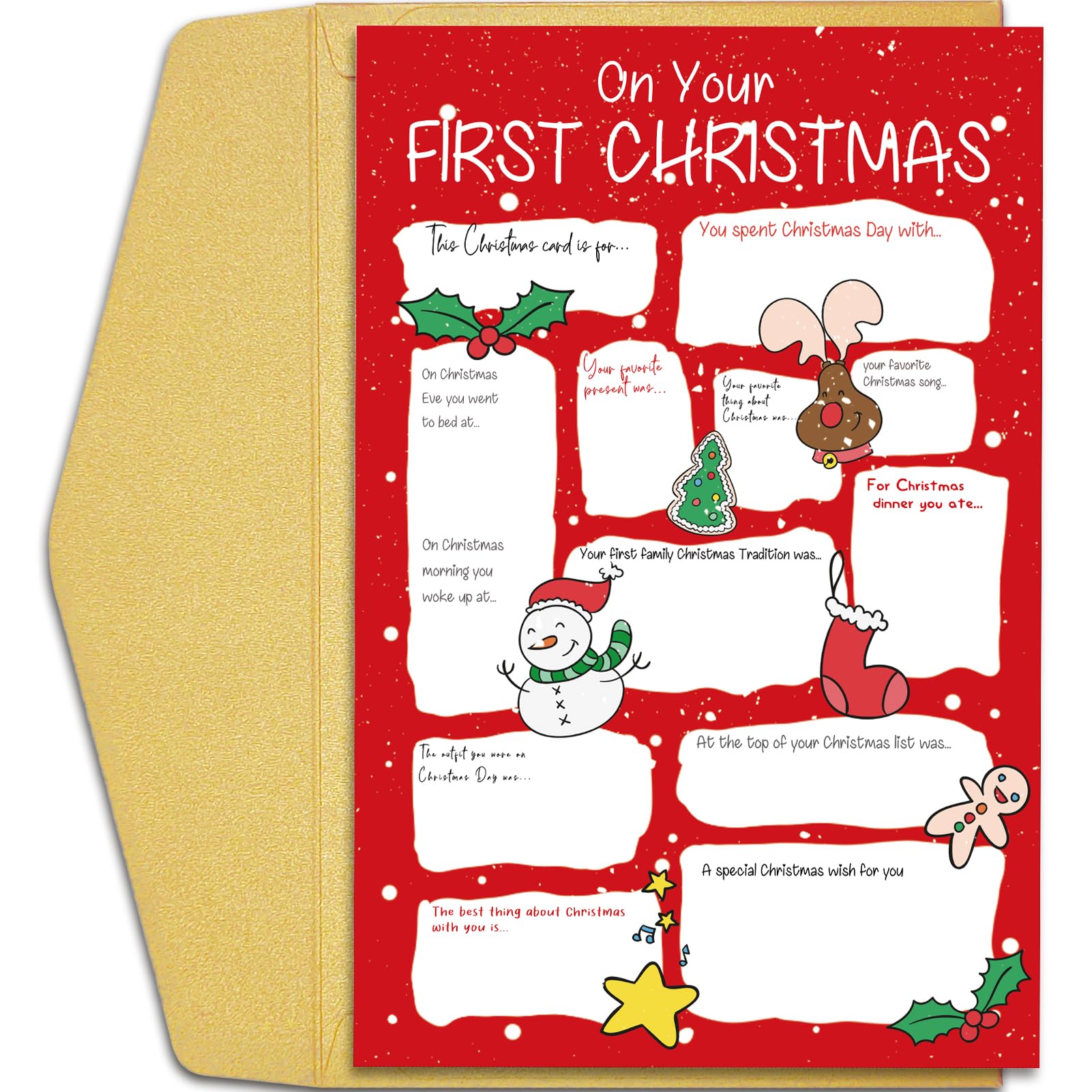 Amazon.com : Baby First Christmas Card, Funny First Christmas Card for ...