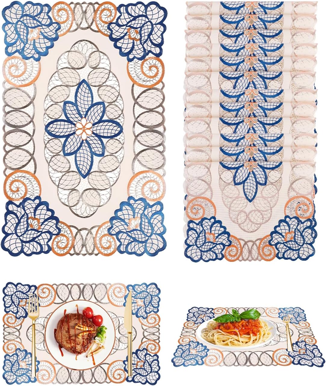 Amazon.com: 12 Pack Lace Placemats, Retro Doilies for Tables ...