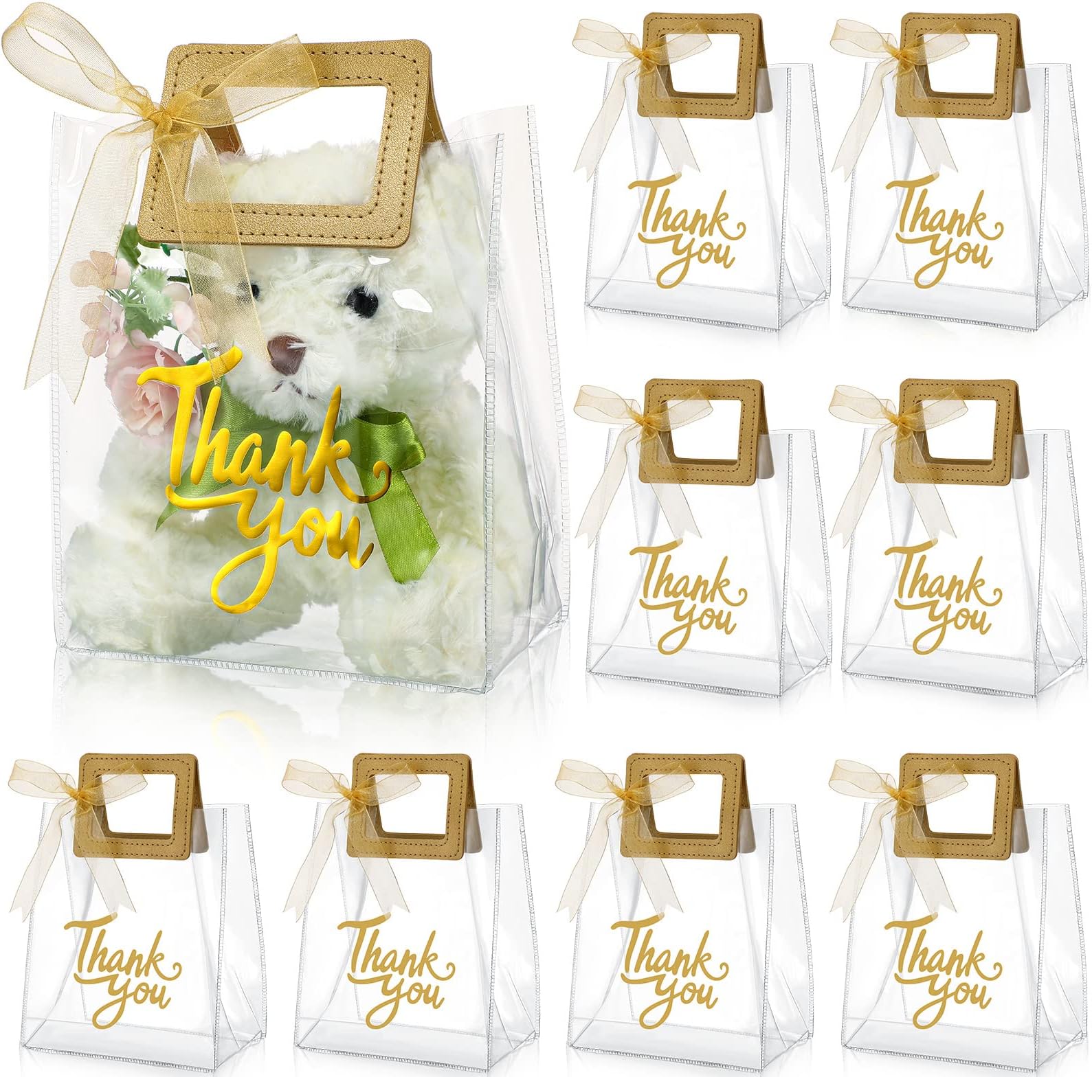Amazon.com: Sabary 36 Pcs Clear Gift Bags with Handle Thank You Gift ...