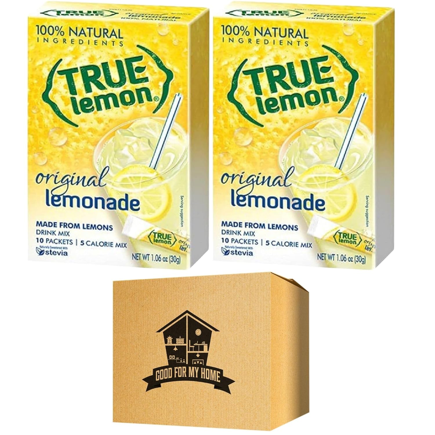 Amazon.com : Lemonade Packets Bundle. Includes Two-10 Ct Boxes of Treu Lemon Lemonade Mix in a ...