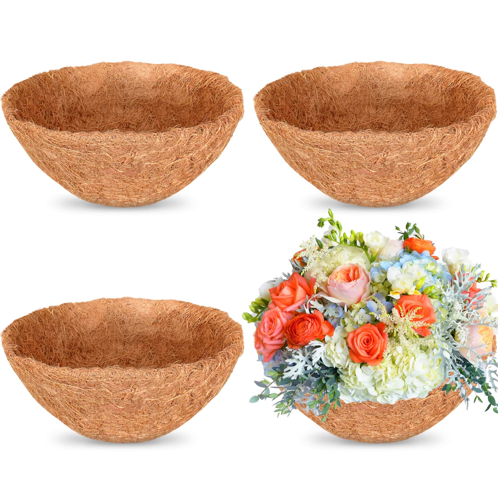 Snapklik.com : 4PCS 18 Inch Coconut Liners Coco Coir Hanging Basket ...