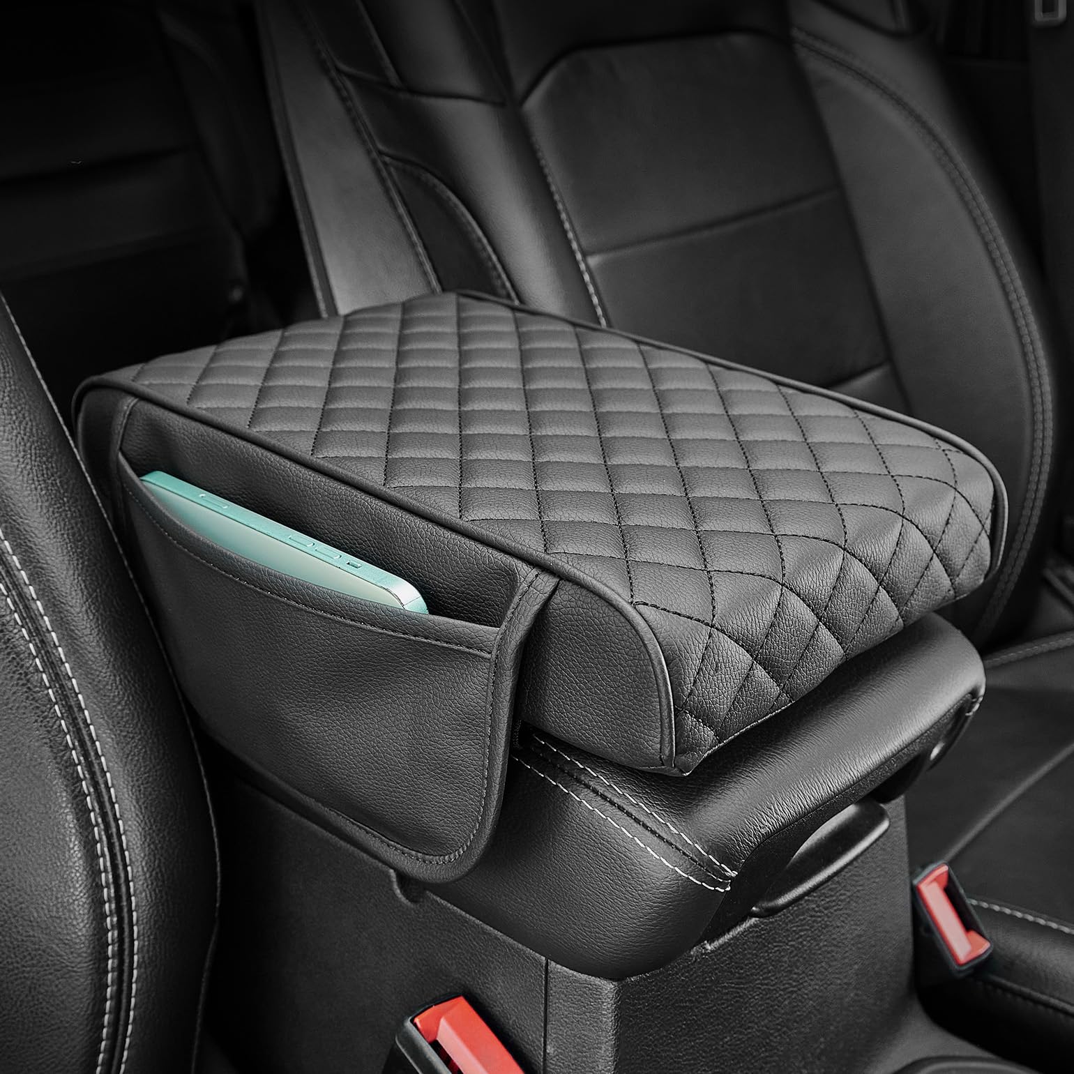 Amazon.com: JOYTUTUS Universal Center Console Cover, PU Leather Arm ...