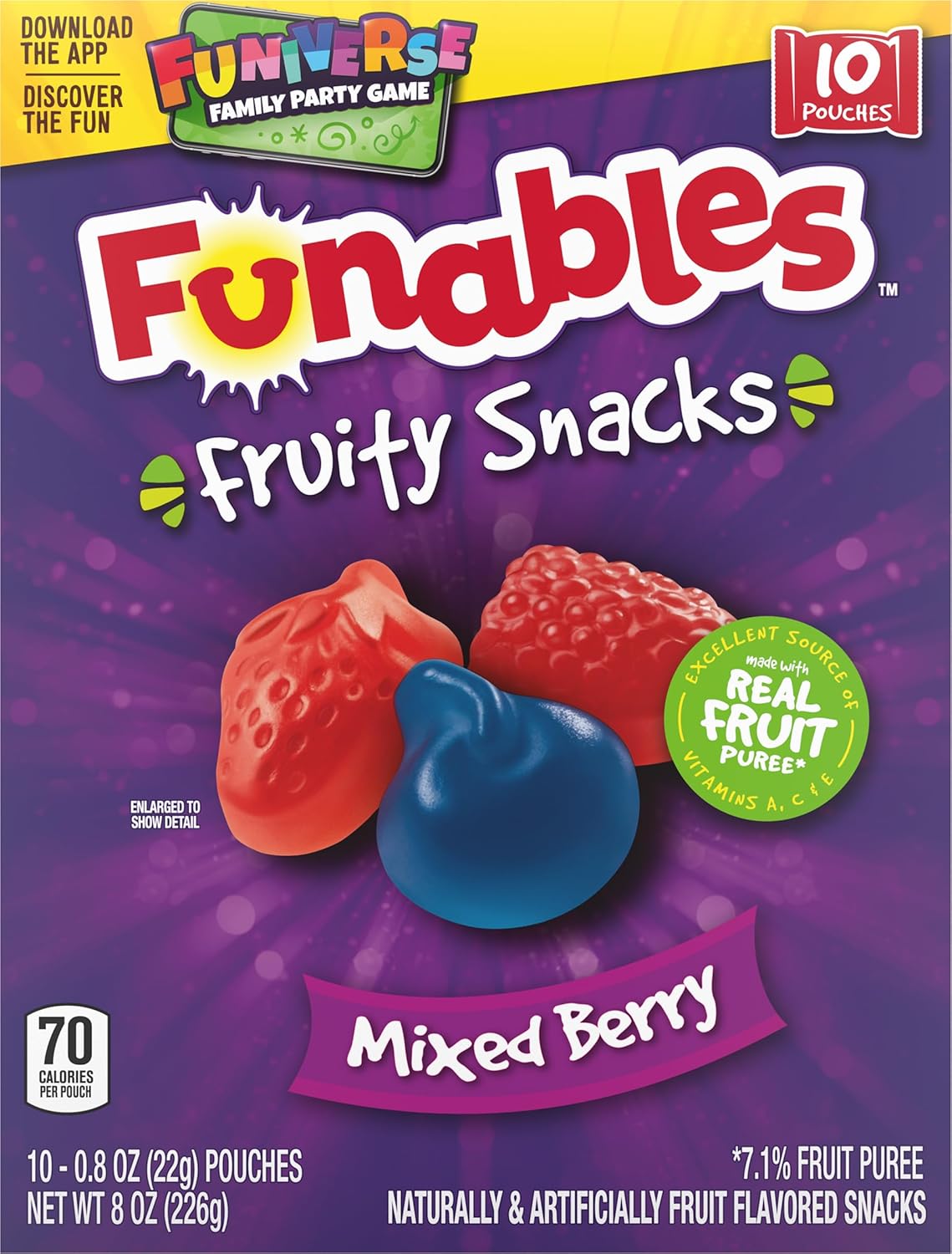 Amazon.com: Funables Fruity Snacks, Mixed Berry Fruit Flavored Snacks ...
