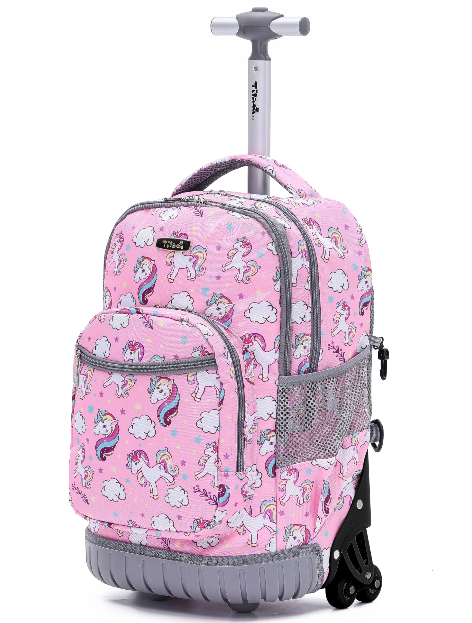 Amazon.com: NEW TILAMI Unicorn Rolling Backpack for Kids, 18 Inches ...