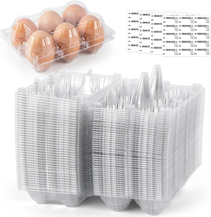 Amazon.com: HANSGO 60 PCS 6 Count Plastic Egg Cartons Bulk, with 60PCS ...