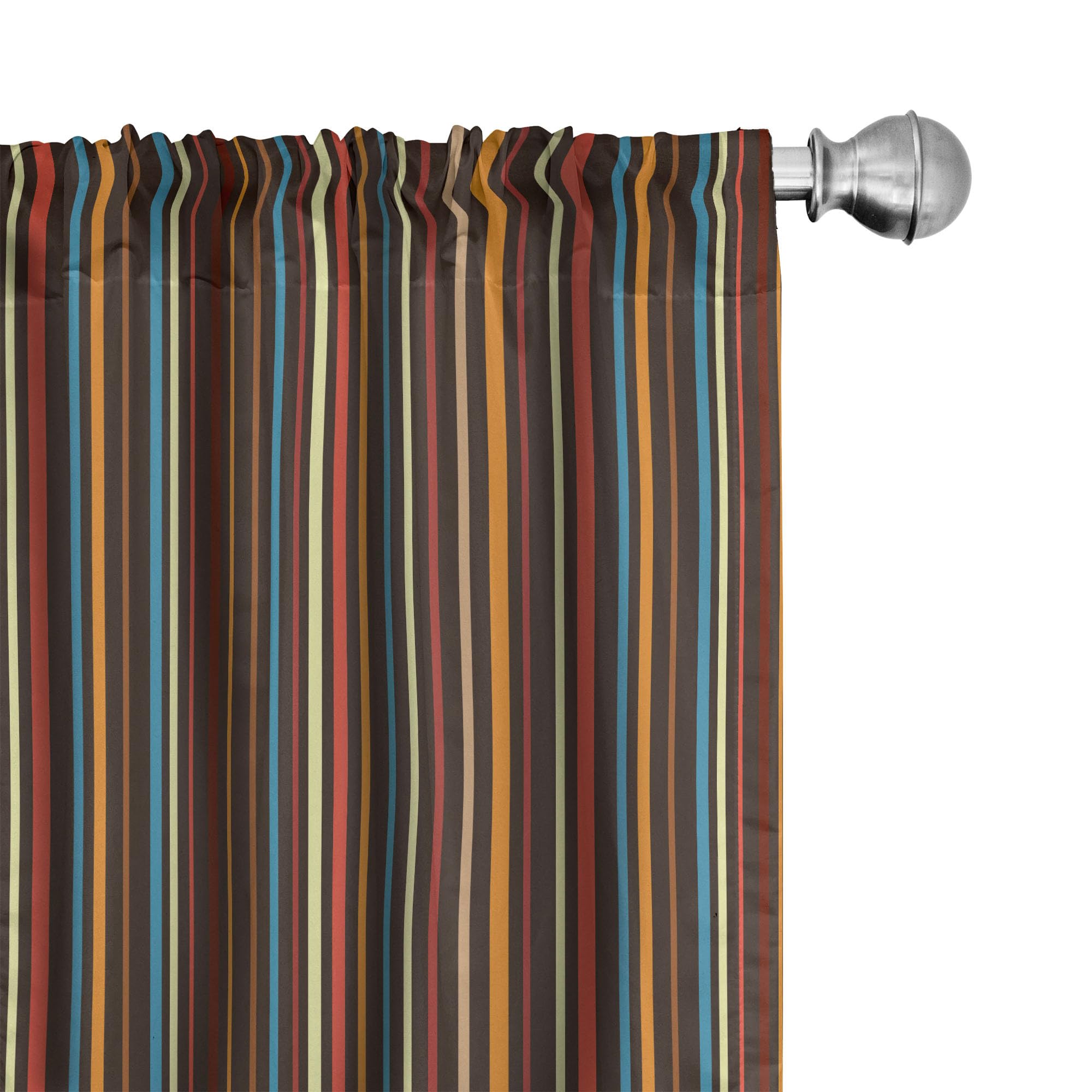 Amazon.com: Ambesonne Striped Window Curtains, Colorful Vertical Thin ...