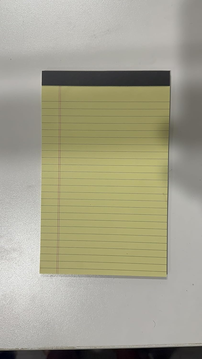 MSKKSM 5x8 Legal Pads, 6 Pack, College Ruled, Yellow Paper Pads,30 ...