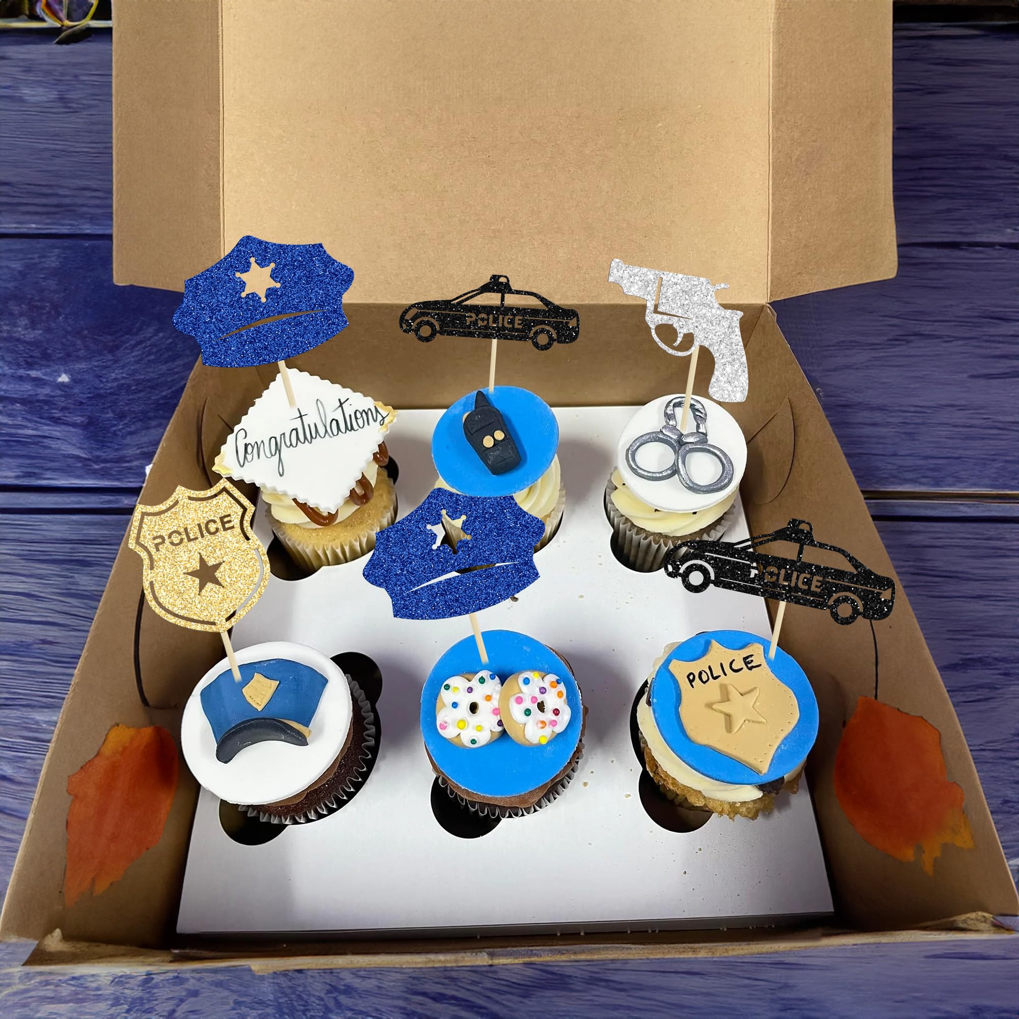 Police Cupcake Toppers 36pcs Policeman Police Officer Police Theme ...