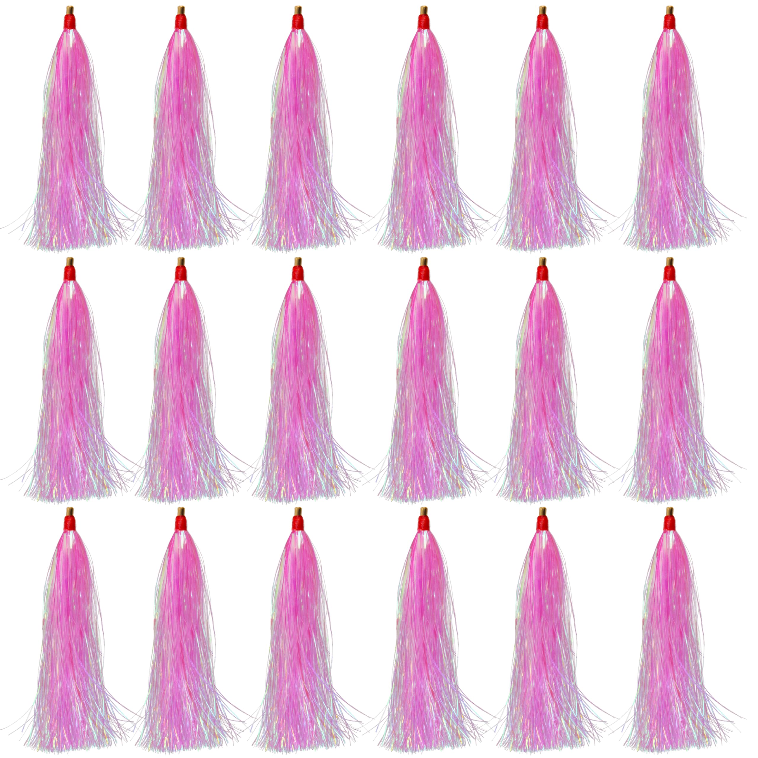 Snapklik.com : Fishing Teasers, 18pcs Mylar Flash Bucktail Teaser ...