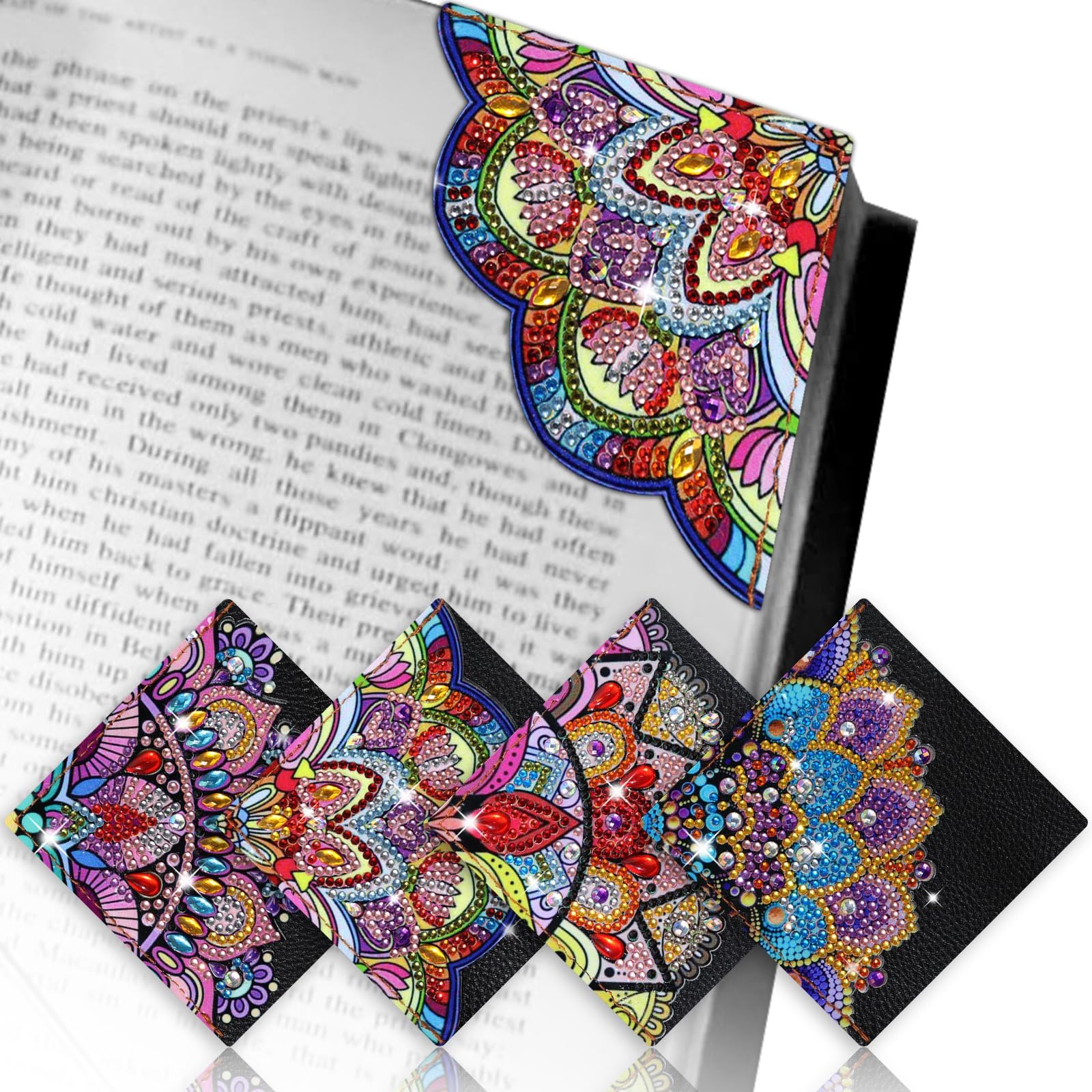Amazon.com: Diamond Art, Kaluofan 4PCS 5D Diamond Art Bookmarks, DIY ...