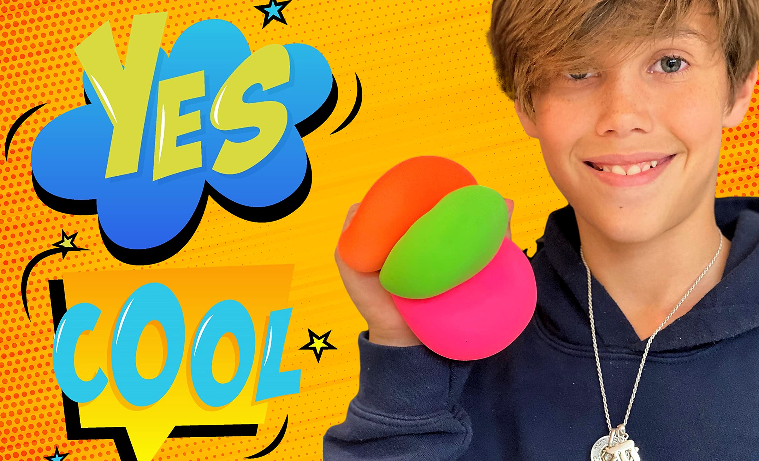 Stretchy Balls Stress Relief (3 Pack) by Fun a Ton | Soft Dough Stress ...