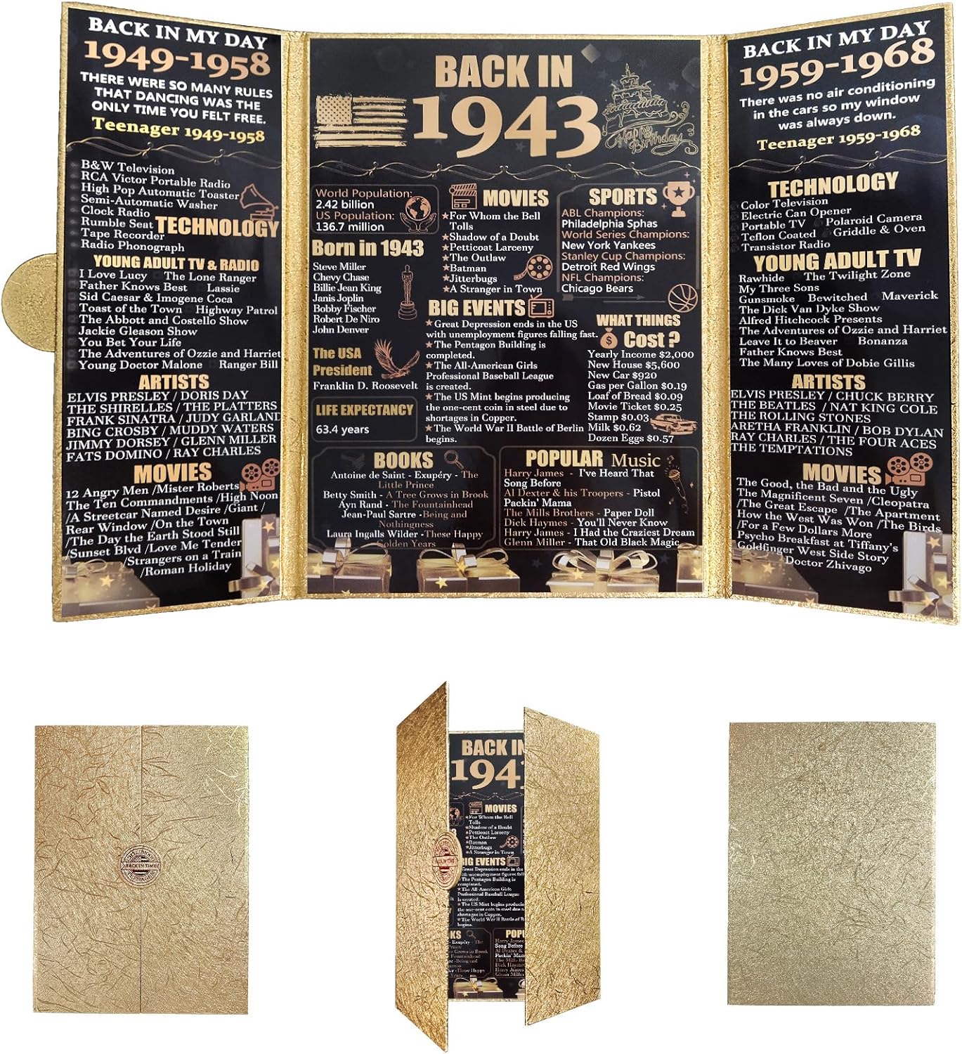 Amazon.com: BackinDec 80th Birthday Decorations Party Poster, Back in ...