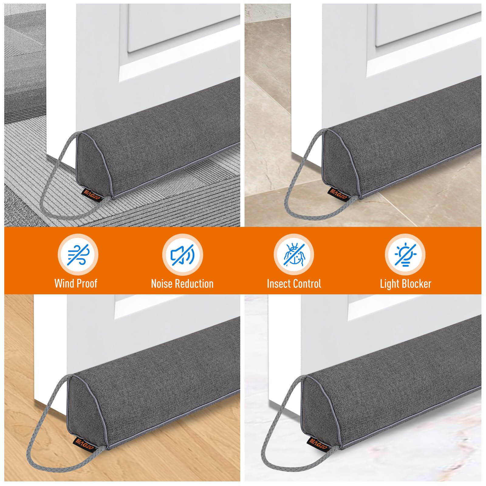 Snapklik.com : MAGZO Door Draft Stopper 32 Inches, Weighted Triangular ...