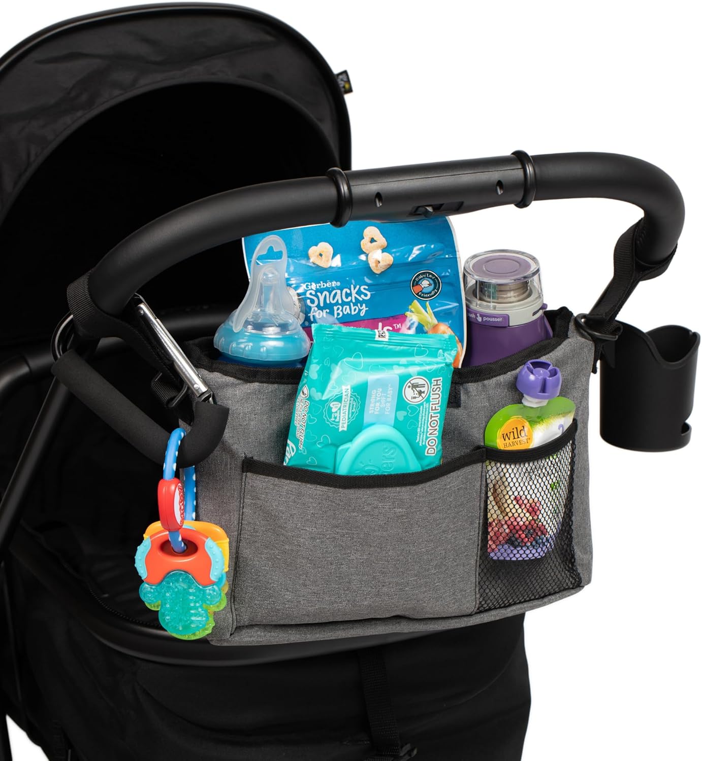 Amazon.com : Universal Stroller Organizer w/Anti-Slip Straps, Cup ...