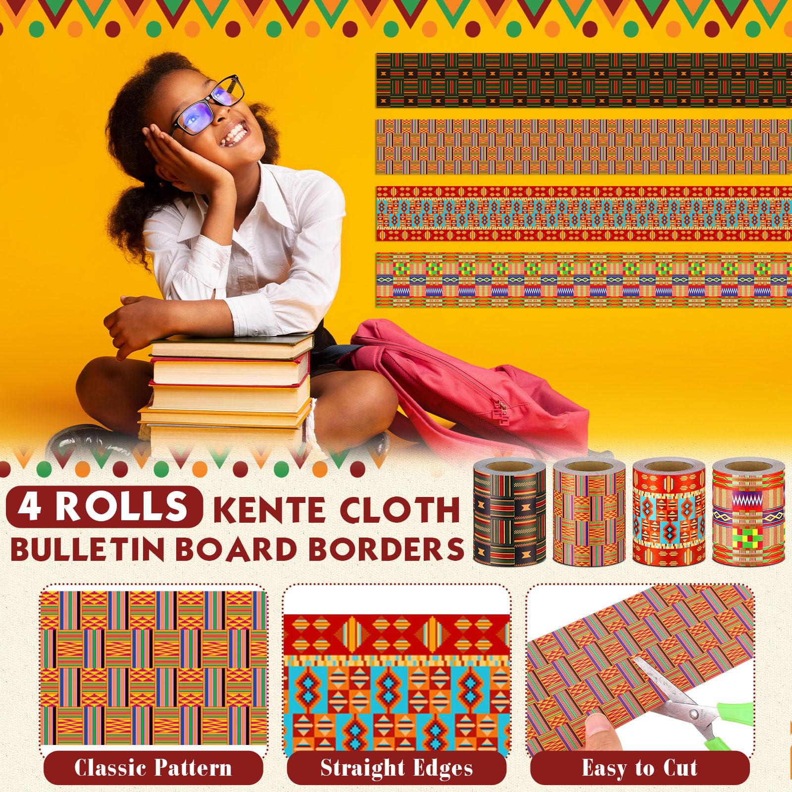 Snapklik.com : 4 Rolls 131 Ft Africa American Bulletin Board Borders ...