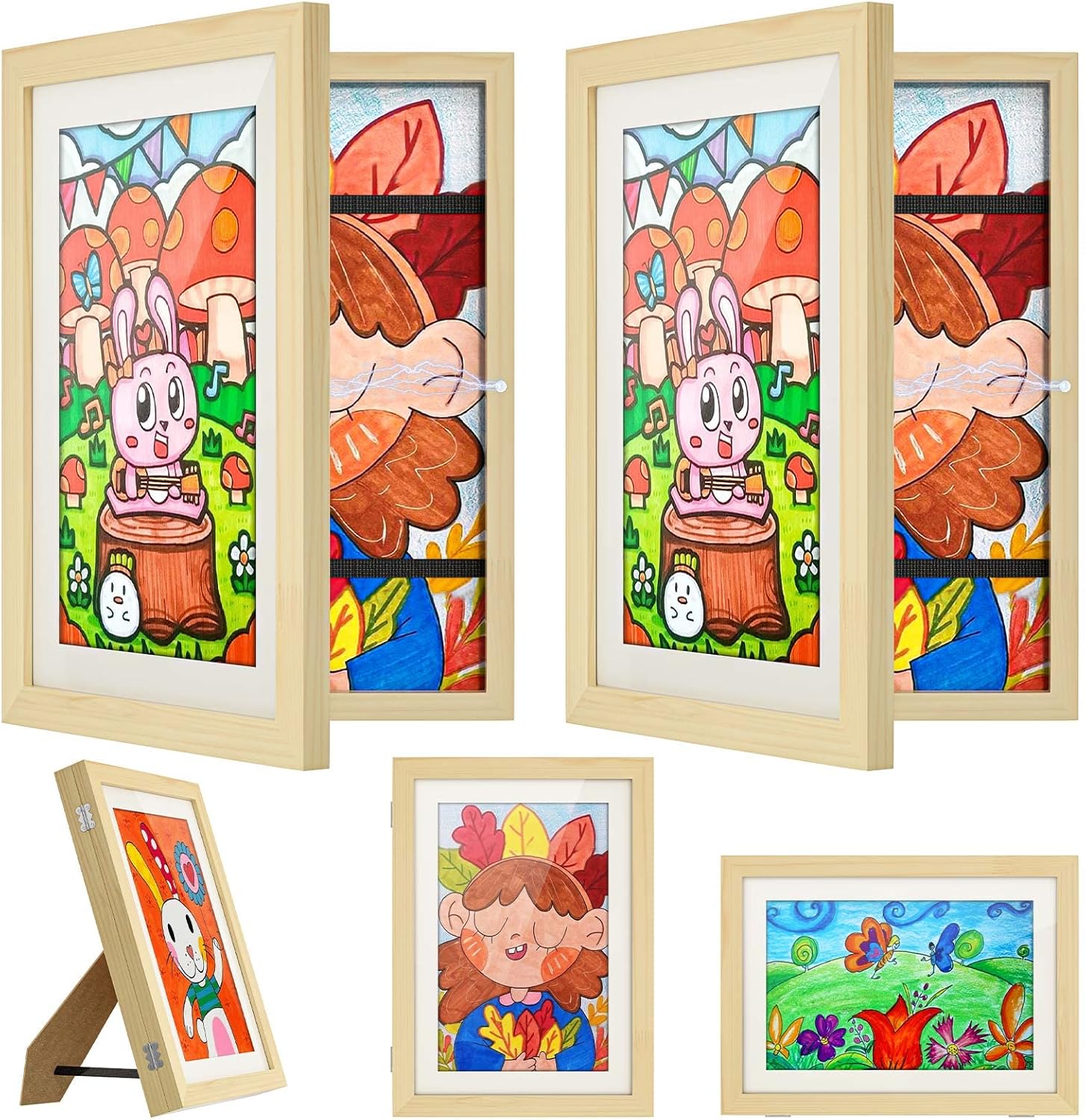 Kids Art Frames - A4 Artwork Display Frame Front Opening for Kids, 2PCS ...