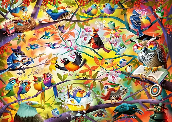 Amazon.com: Ravensburger - Busy Birdies - 1000 Piece Jigsaw Puzzle ...