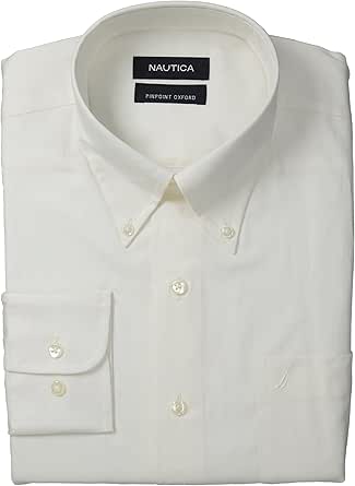 Amazon.com: Nautica Men's Pin Point Button Down Dress Shirt : Clothing ...