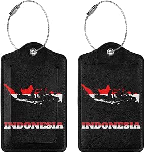 Amazon.com: Indonesia Indonesian Flag Map Leather Luggage Tags Privacy ...