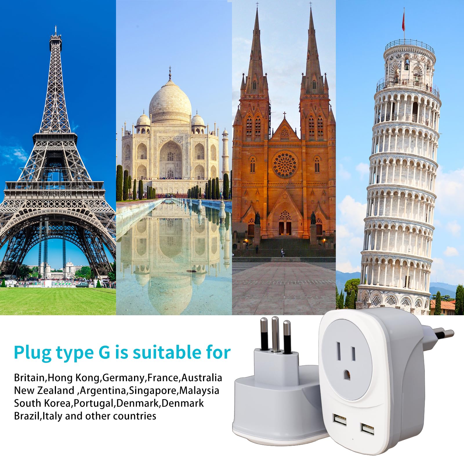 Snapklik.com : (Two Packs In A Box) Italy Travel Power Adapter, Italy ...