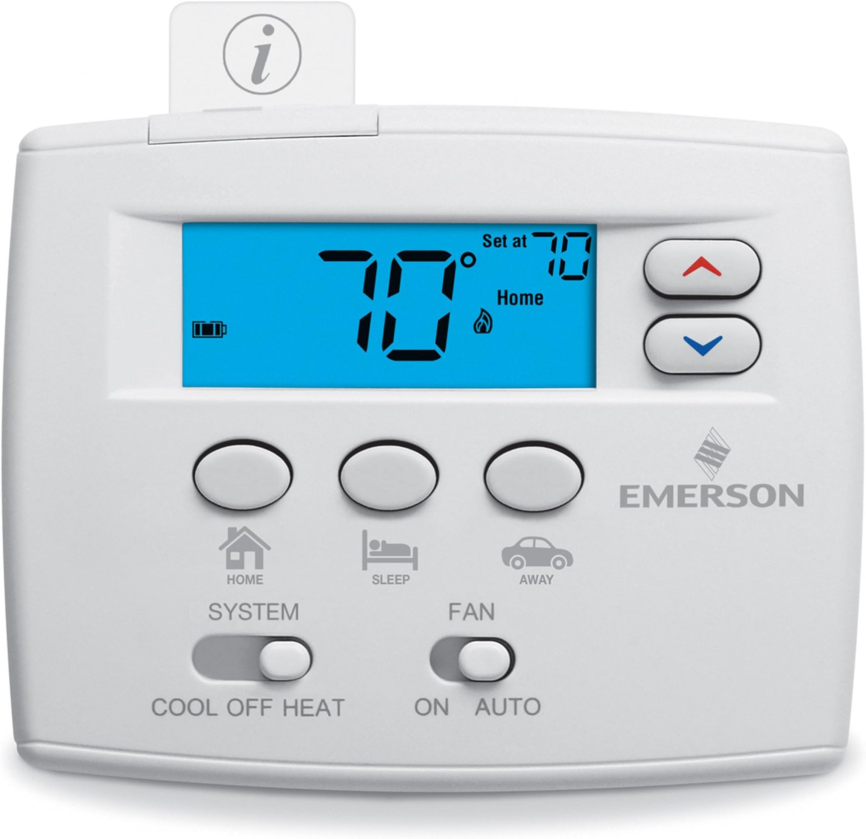 Emerson 1F82-0261 2" Programmable Heat Pump Thermostat, Blue - Amazon.com