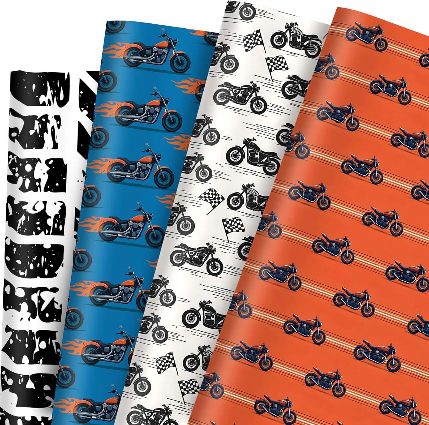 Amazon.com: Pineraap Motorcycle Wrapping Paper 12 Sheets Bike,Tire ...